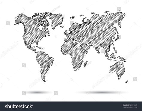 World Map Hand Draw Vector có sẵn miễn phí bản quyền 321226787 Shutterstock