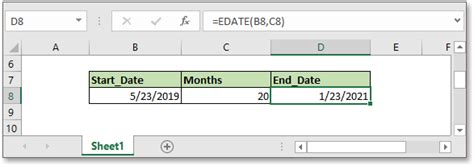 Excel Formula Add Months To Date