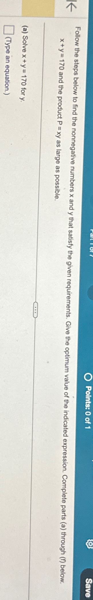 Solved Follow The Steps Below To Find The Nonnegative