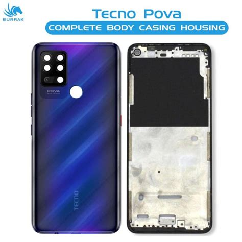 Tecno Pova Housing Middle Frame With Side Button And Camera Lens Complete Body Casing