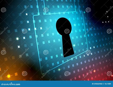 Abstract Futuristic Technology Lock Digital On Circuit Board V Stock Vector Illustration Of