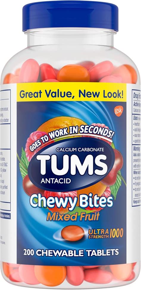 Tums Chewy Bites Chewable Antacid Tablets For Ultra