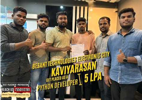 5lpa Pythondeveloper Successstory Careerjourney Congrats Besanttechnologieselectroniccity