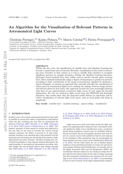 An Algorithm For The Visualization Of Relevant Patterns In Astronomical Light Curves Deepai