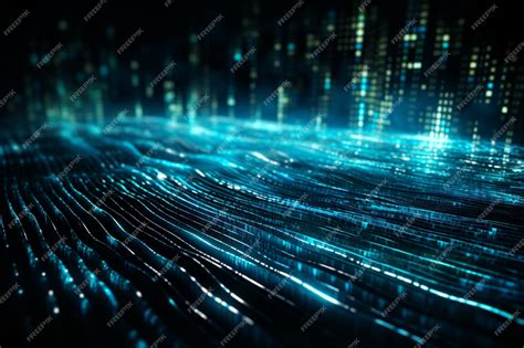 Premium Ai Image Binary Code Waves Depict Data Flow Digital Security In Internet Technology