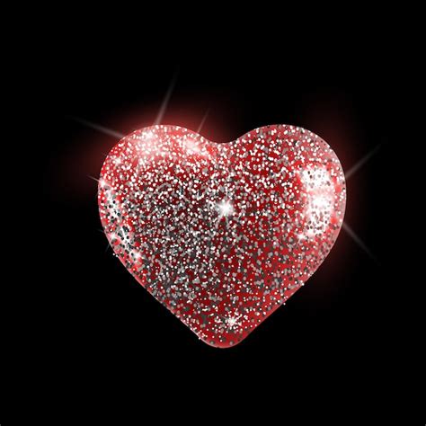 발렌타인 데이를 위한 하트 모양의 반짝임 아름다운 하트 디자인 프리미엄 벡터