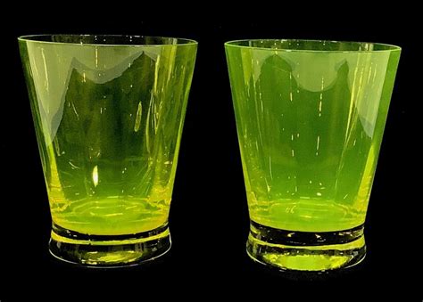 Lot 10 Krosno Hand Blown Neon Yellow Glass Cups