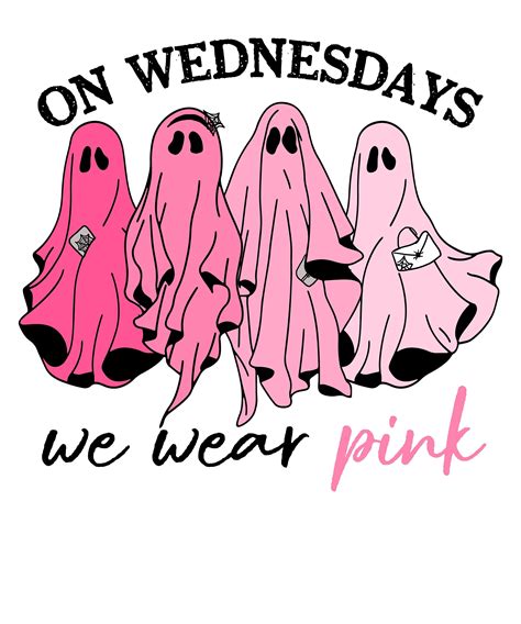 On Wednesdays We Wear Pink Funny Halloween Ghost Themed Png Instant Download Etsy