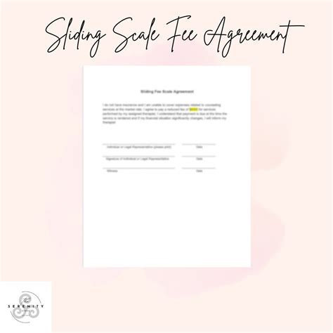 Sliding Scale Agreement Form Template Etsy