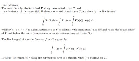 Solved Line Integrals The Work Done By The Force Field F