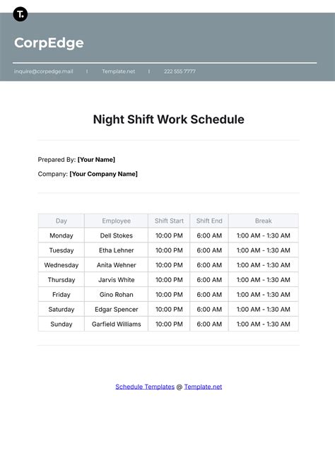 Free Shift Schedule Template To Edit Online