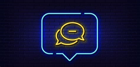 도트 메시지 줄 아이콘입니다 채팅 댓글 기호 음성 거품 네온 라이트 스피치 버블 벡터 3차원 형태에 대한 스톡 벡터 아트 및