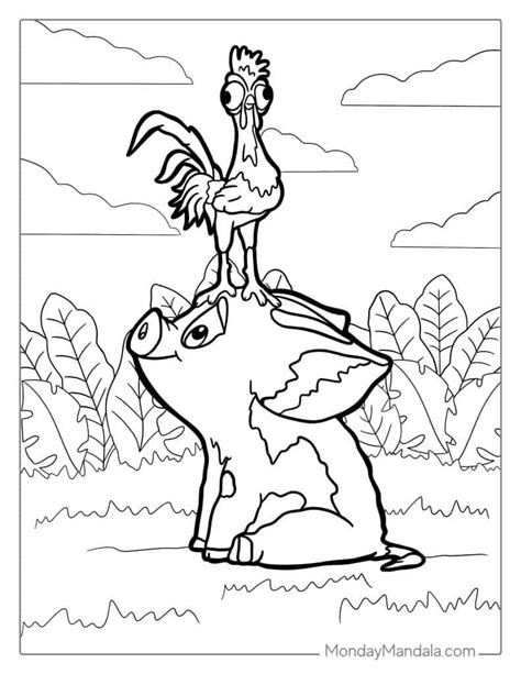 Hei Hei Moana Coloring Page
