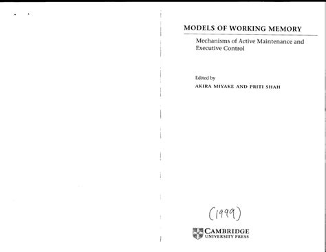 Pdf Individual Differences In Working Memory Capacity And What They