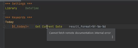 Error Showing Library Keyword Documentation · Issue 340 · Robocorprobotframework Lsp · Github