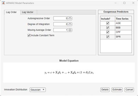 Estimate Arimax Model Using Econometric Modeler App Matlab And Simulink