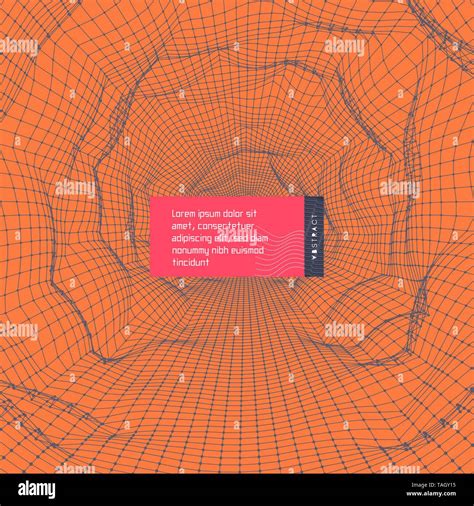Lattice Structure Science Or Technology Background 3d Grid Surface Abstract Vector