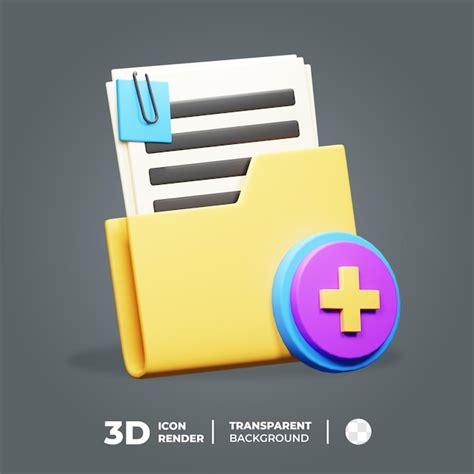 Premium Psd 3d Icon Document Add New