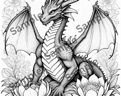 Dragon Coloring Pages 40 Detailed Fantasy Designs For Adults Etsy