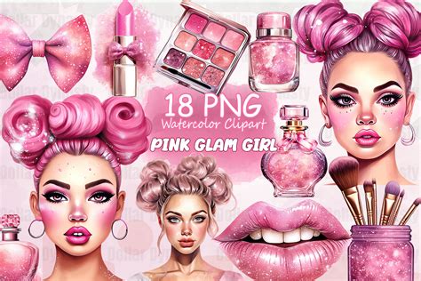 Pink Glam Girl Makeup Girl Sublimation Graphic By Dollar Dynasty