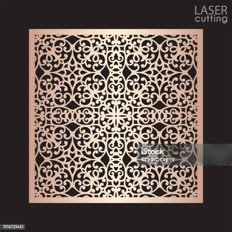 패턴 절단 템플릿 레이저 컷 장식 사각형 패널 결혼식 초대장 또는 인사말 카드 템플릿 캐비닛 프렛 워크 화면입니다 금속 디자인 나무 조각 Diy에 대한 스톡 벡터 아트 및