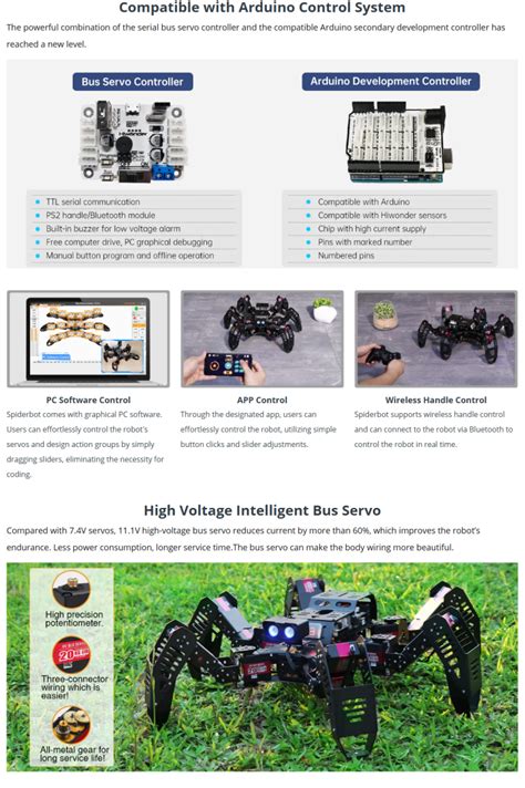 Spiderbot Hiwonder Hexapod Programming Robot For Arduino Standard