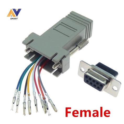 Jual KONEKTOR SERIAL DB9 RS232 FEMALE TO RJ45 LAN FEMALE Shopee Indonesia