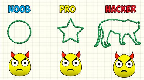 Noob Vs Pro Vs Hacker In Draw To Smash Youtube