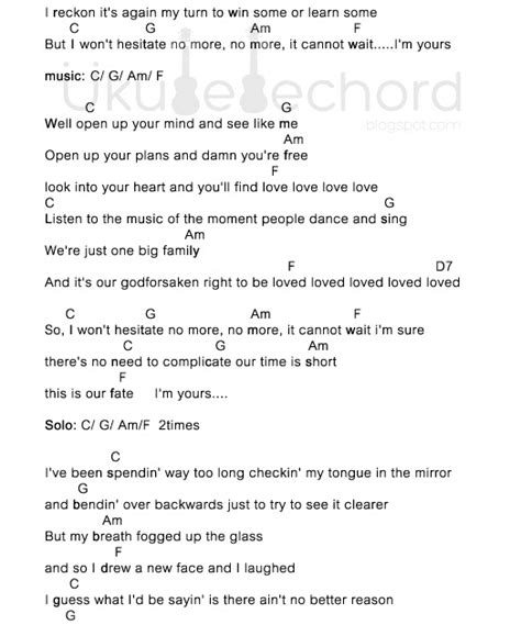 Ukulele Chords And Lyrics Im Yours At Kathleen Campion Blog