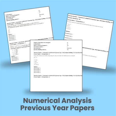 Numerical Analysis Previous Papers Notes Le Lo