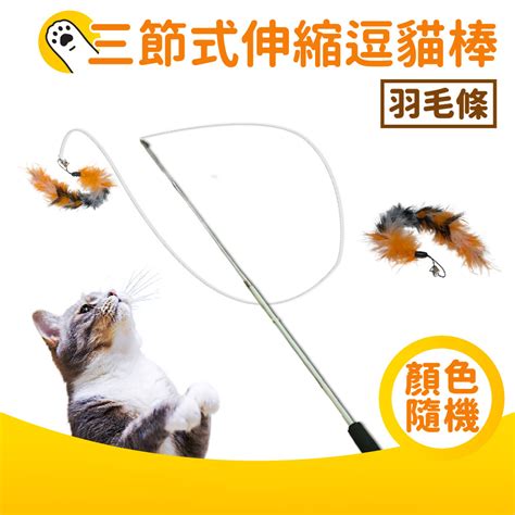 三節伸縮逗貓棒 羽毛條 顏色隨機 Pchome 24h購物