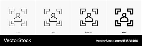 Face Detection Icon Thin Light Regular And Bold Vector Image