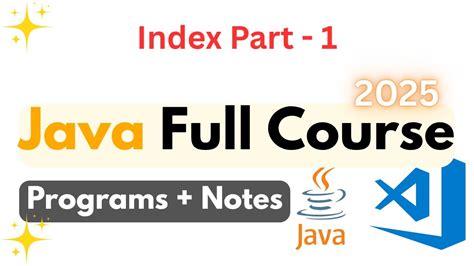 Java Full Course For Beginners Index Part 1 Java Tutorial Youtube