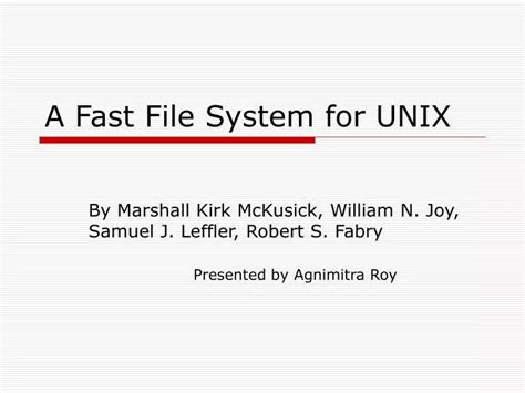 ppt a fast file system for unix powerpoint presentation free