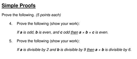 Solved Simple Proofs Prove The Following 5 Points Each 4 Chegg Com