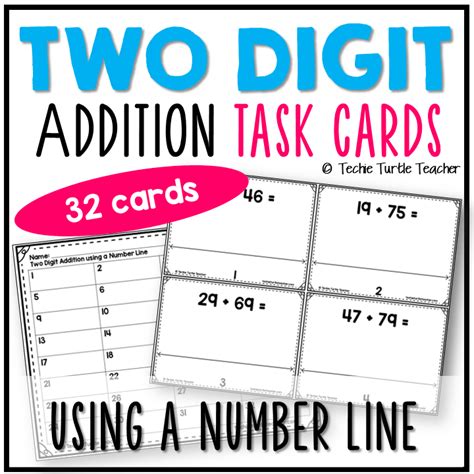 Digit Addition Using An Open Number Line Strategy Task Cards Made By Teachers