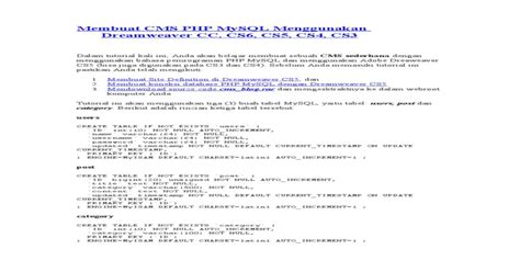 membuat cms php mysql menggunakan dreamweaver cc
