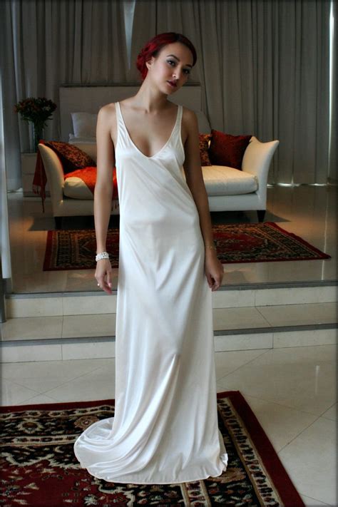 Bridal Nightgown Satin Slip Dress Liner Bridal By Sarafinadreams