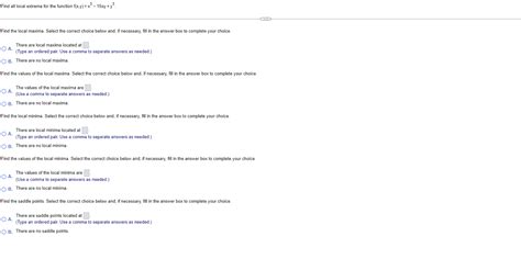 Solved Find All Local Extrema For The Function