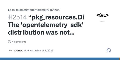 “pkg resources distributionnotfound the opentelemetry sdk distribution was not found” error