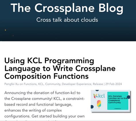 Empowering Cloud Native Platforms The Synergy Of Kcl And Crossplane