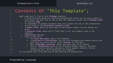 Programming Language Workshop For Beginners