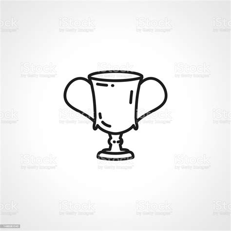 트로피 컵 라인 아이콘입니다 우승자 트로피 컵 개요 아이콘 1위에 대한 스톡 벡터 아트 및 기타 이미지 1위 경쟁 금속 Istock
