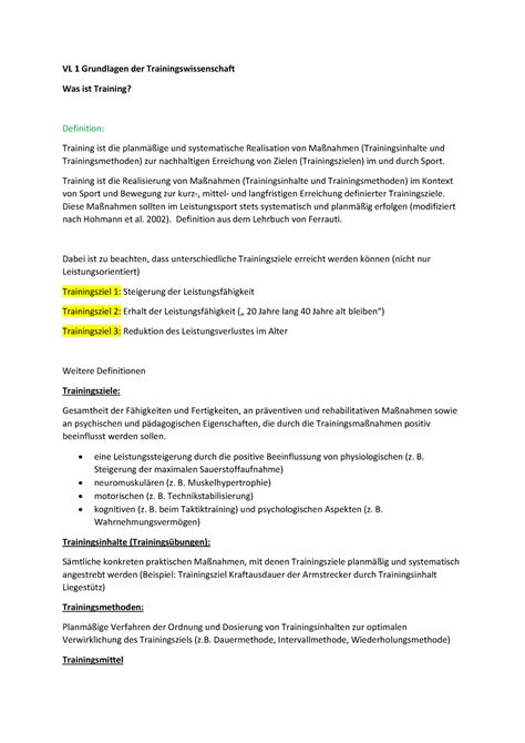 Zusammenfassung Trainingswissenschaft Warning Tt Undefined Function
