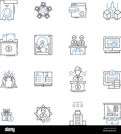 Insurance Company Line Icons Collection Coverage Protection Security