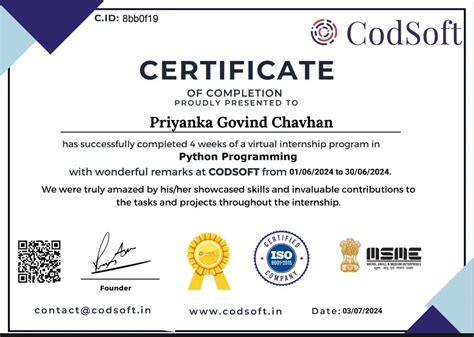 Priyanka Chavhan On Linkedin Codsoft Codsoftinternship