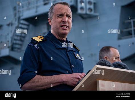 Commodore James Blackmore Rn Commander Carrier Strike Group Speaks To