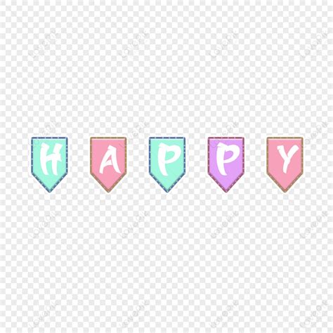 해피 워드 컬러 배너 일러스트 템플릿서체주형 Png 일러스트 무료 다운로드 Lovepik