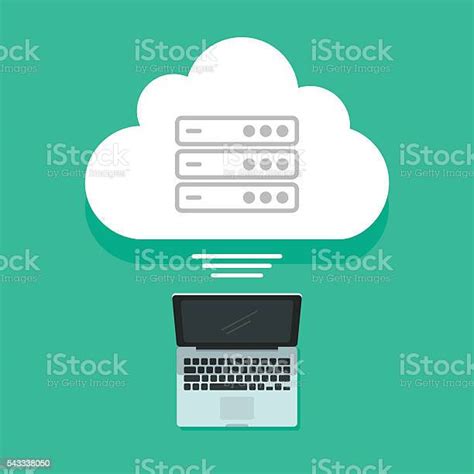 클라우드 컴퓨팅 개념 벡터 추상 서버 데이터에 연결된 랩톱 건설 프레임에 대한 스톡 벡터 아트 및 기타 이미지 건설 프레임