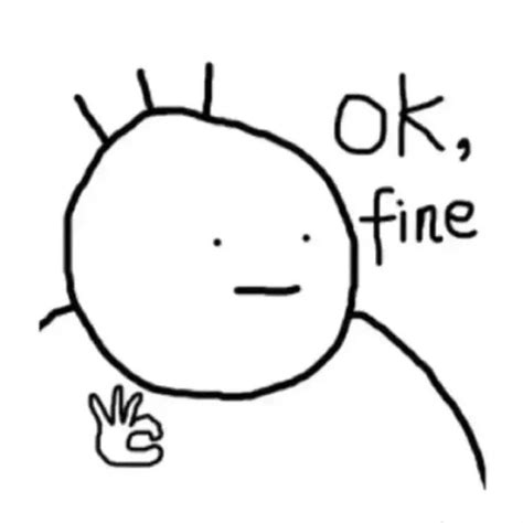 无奈妥协的简笔小人，配文 Ok Fine”尽显无奈情绪 表情包｜表情包动态图小图表情包图片动图 求表情网斗图从此不求人
